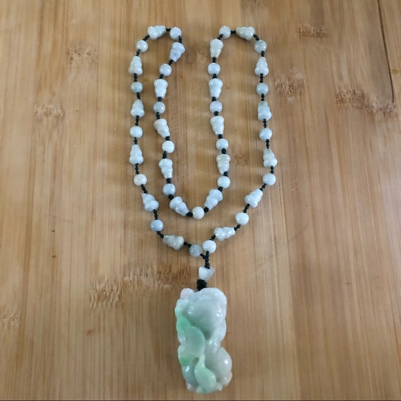 Jewelry | Vintage Carved Jade Necklace | Poshmark